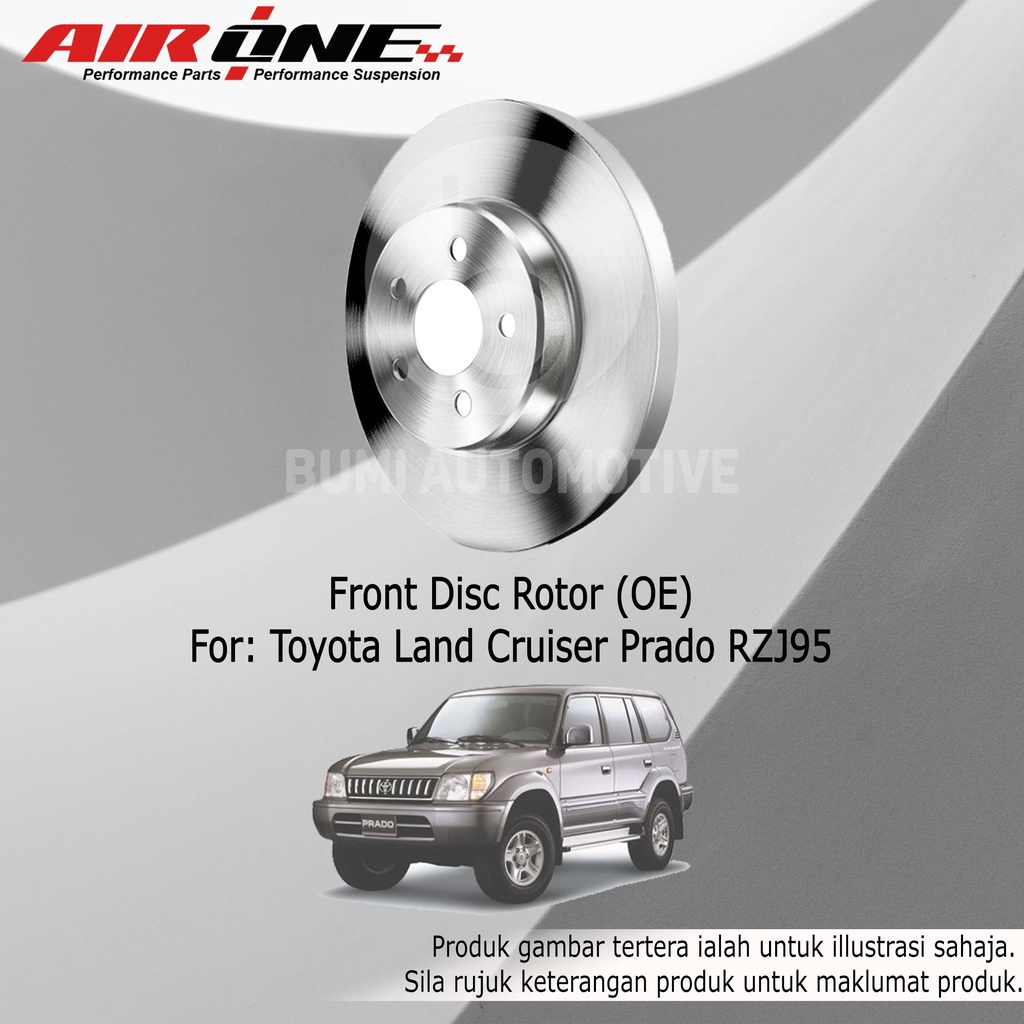 Toyota Land Cruiser Prado RZJ95 Front (Depan) Disc Rotor Disc Brake ...