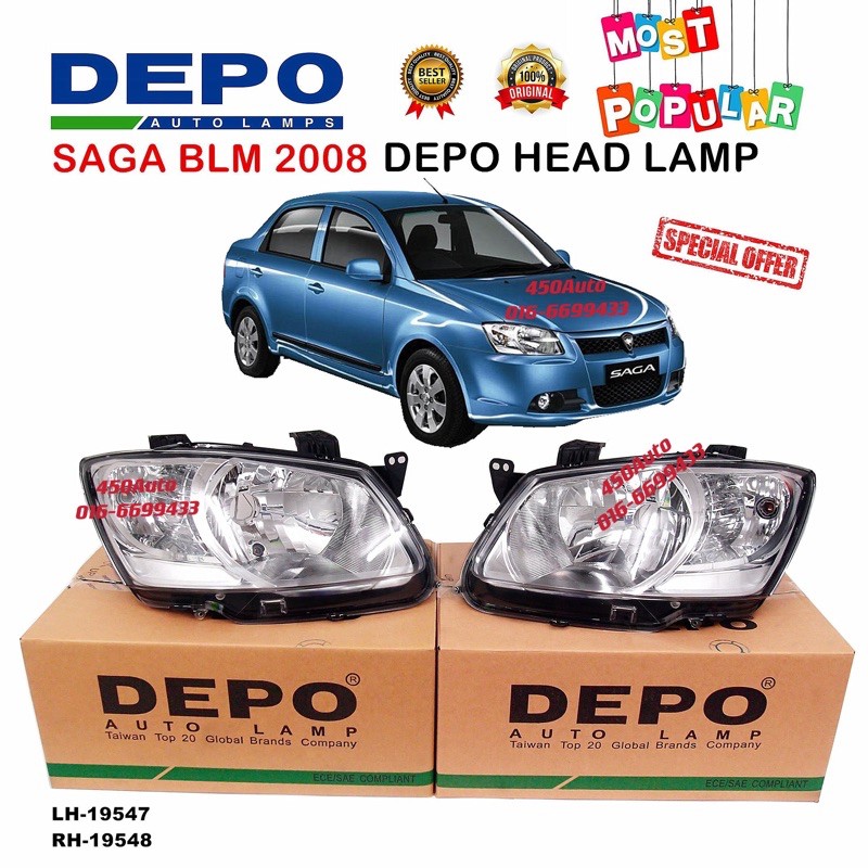 BLM000-08 DEPO PROTON SAGA BLM 2008 08 (07-10) HEAD LAMP // FRONT LIGHT ...