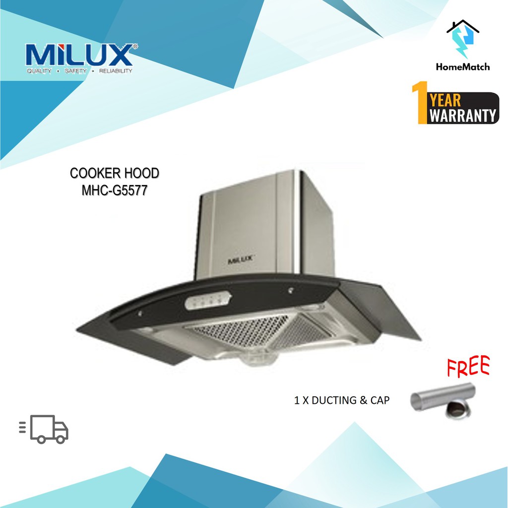 * New Arrival * MILUX Chimney Hood MHC-G5577 Cooker Hod Designer Hood ...