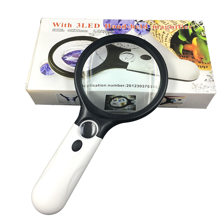 3 LED Light 3X 45X Handheld Magnifier Magnifying Glass | Shopee Malaysia