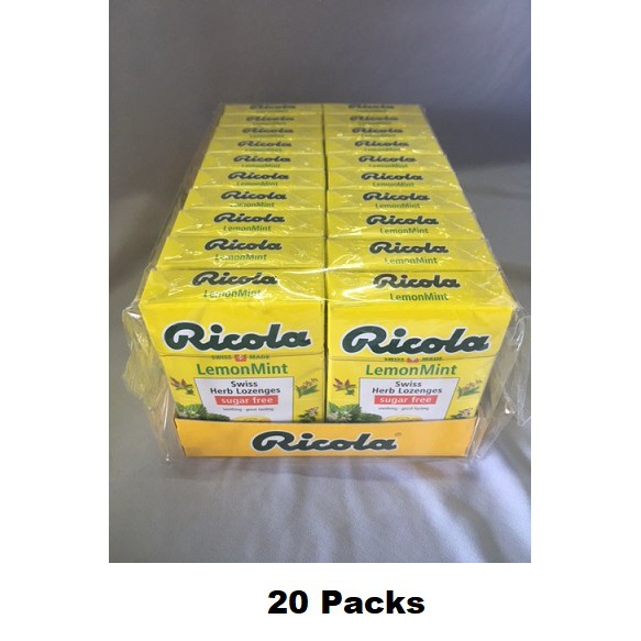 20 Packs Ricola Sugar Free Lemon Mint Swiss Herb Candy 45g | Shopee Malaysia