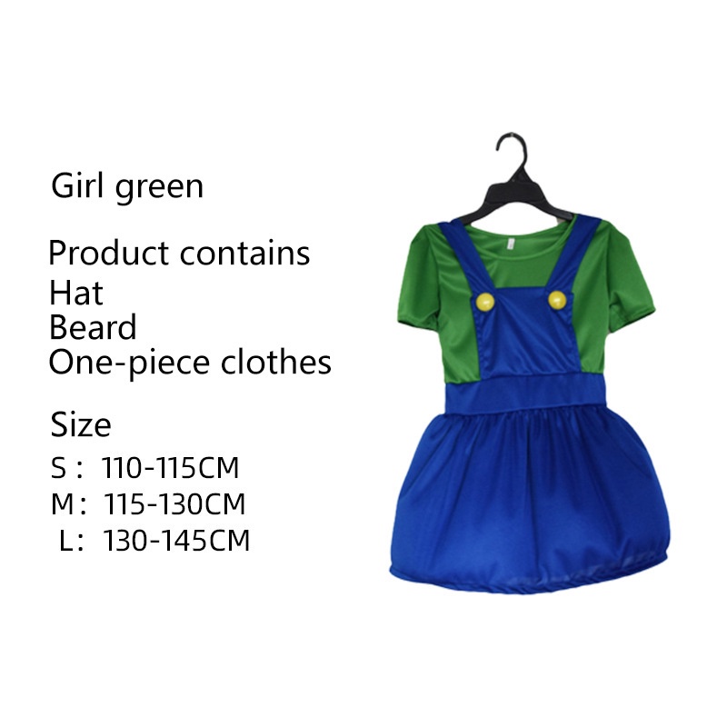 Super Mario Costume Adult Kids Anime Cosplay Costume Mario Performance ...
