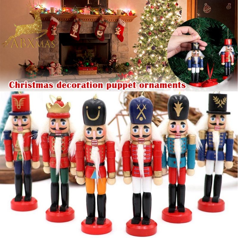 6PCS 12cm Miniatures Nutcracker Puppet Christmas Ornaments/ Desktop ...