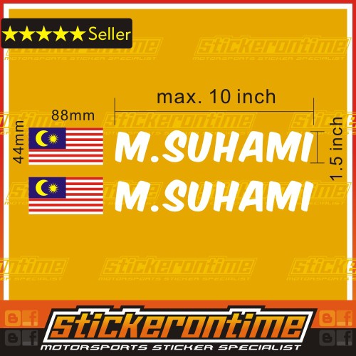 Car Decal Sticker Racing Name Myvi Vios Almera City Jazz Axia Iriz Saga ...