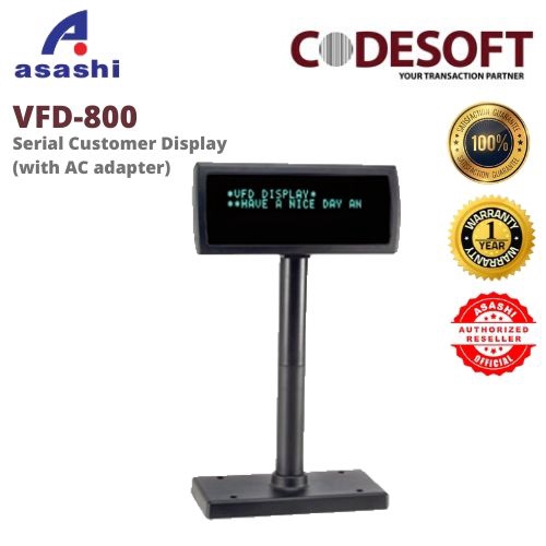 Code Soft VFD-800 RS232 Serial Customer Display (with AC adapter) | Shopee Malaysia