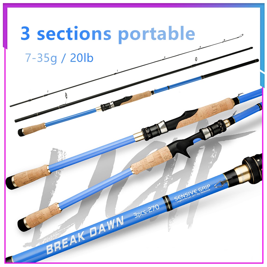 【NYA】1.8M/2.1M/2.4M/2.7M/3.0M【7-35g/8-20lb】3 sections of portable shrink fishing rod carbon ...