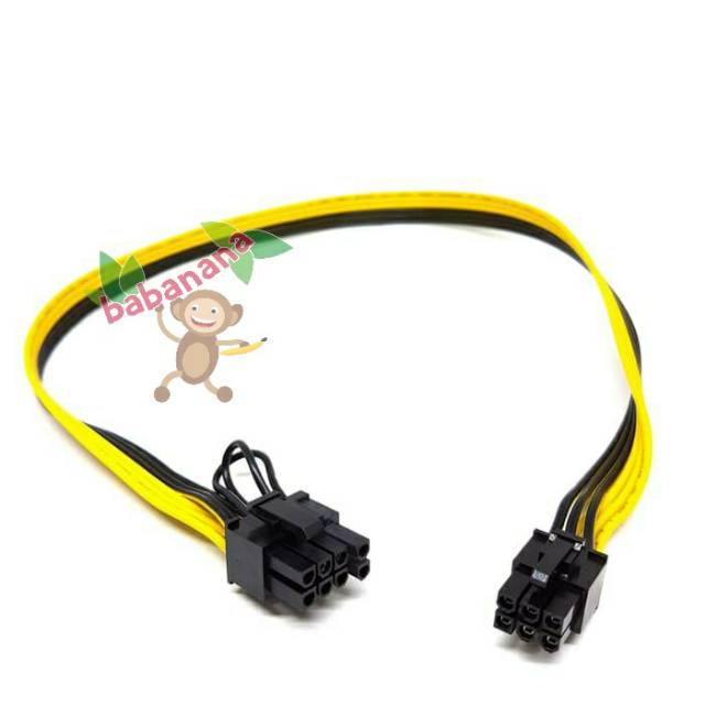 6 pin VGA Power Cable Male to 8 Pin Male PCIE PCI-E mining 50cm ...