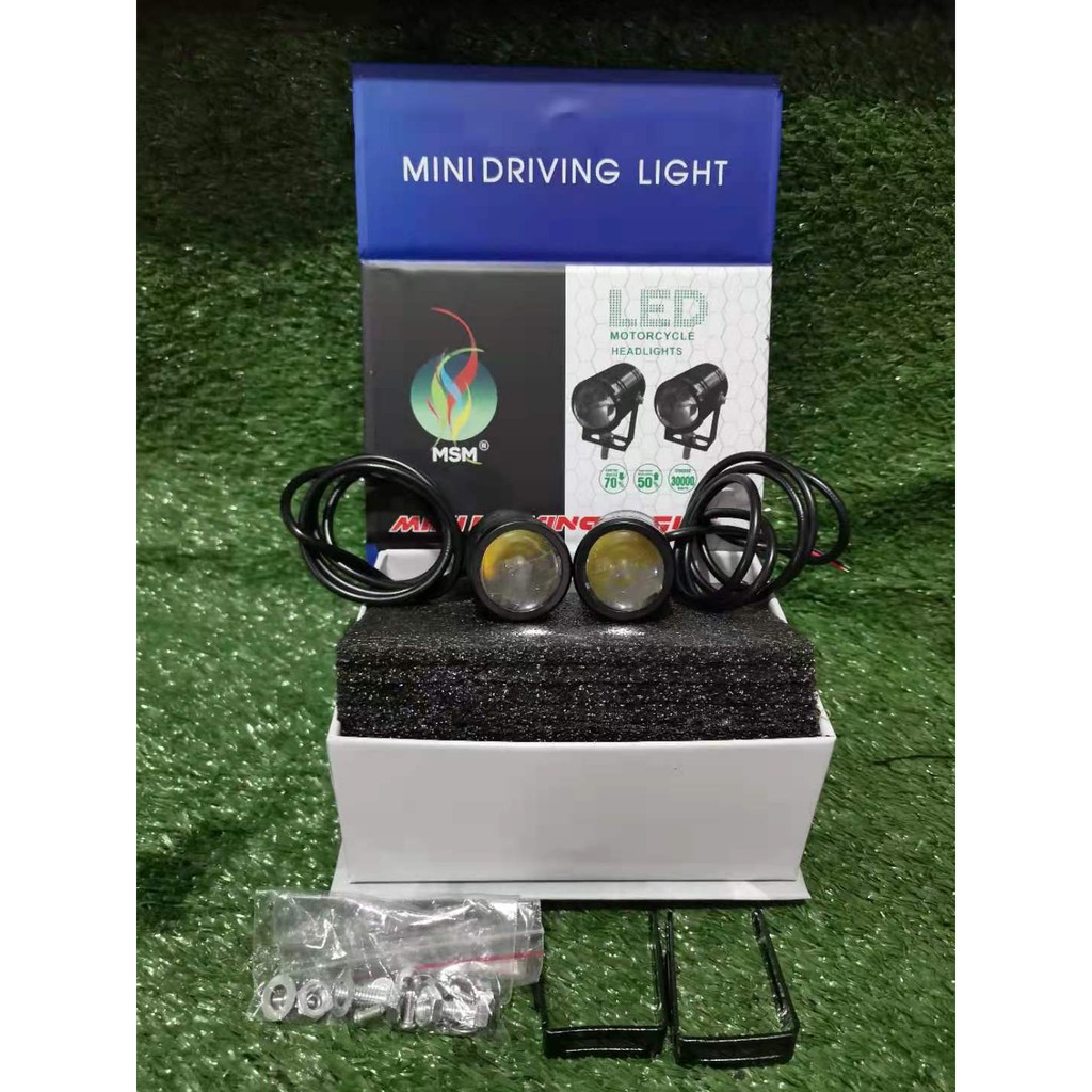 MSM Headlight - Mini Driving Light (Light : White / Yellow ) | Shopee ...