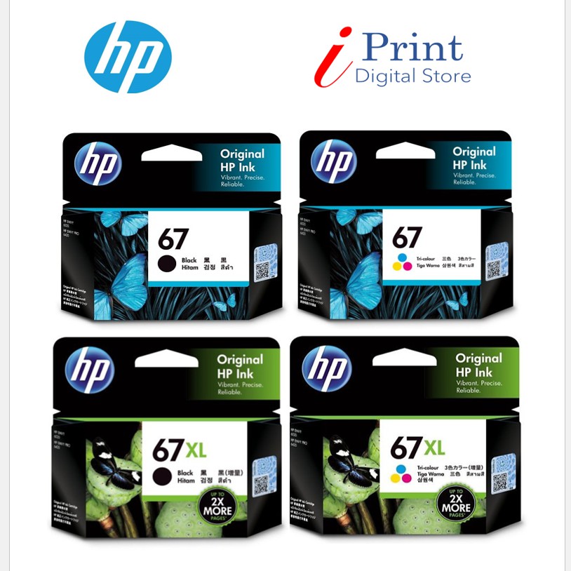 HP 67 / 67 XL BLACK AND COLOR INK CARTRIDGE [ 100% ORIGINAL ] | Shopee ...