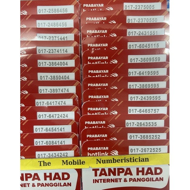 Maxis Prepaid Nombor ViP Hotlink Special Prepaid Number 017-(abab ...