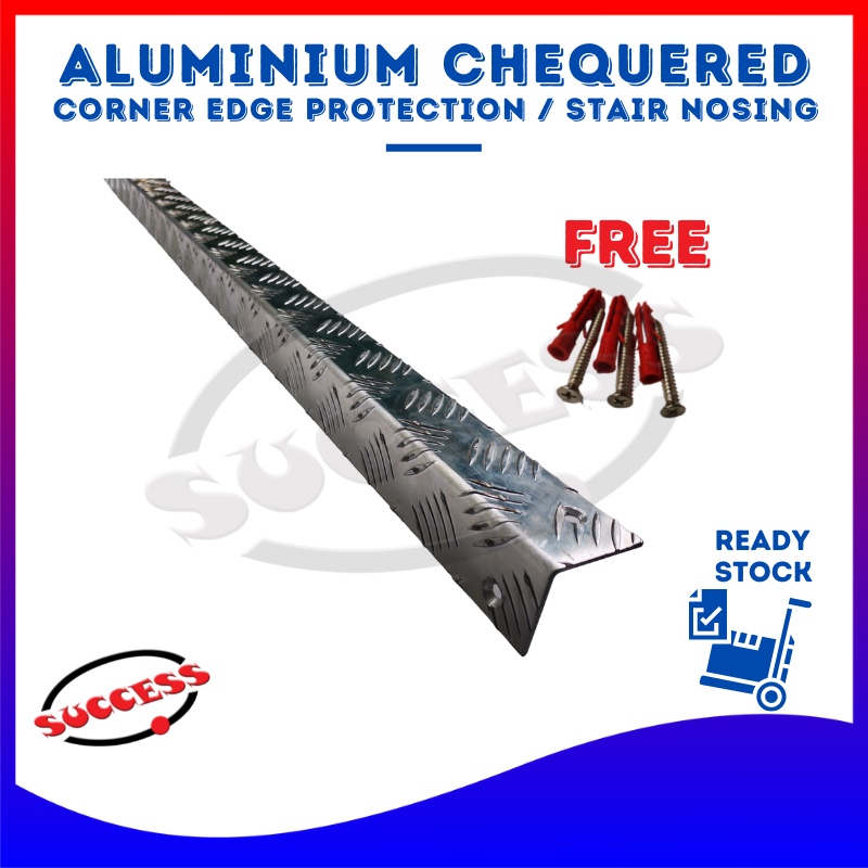 SUCCESS Aluminium Chequered Edge Protector Tread Plate Corner Guard ...