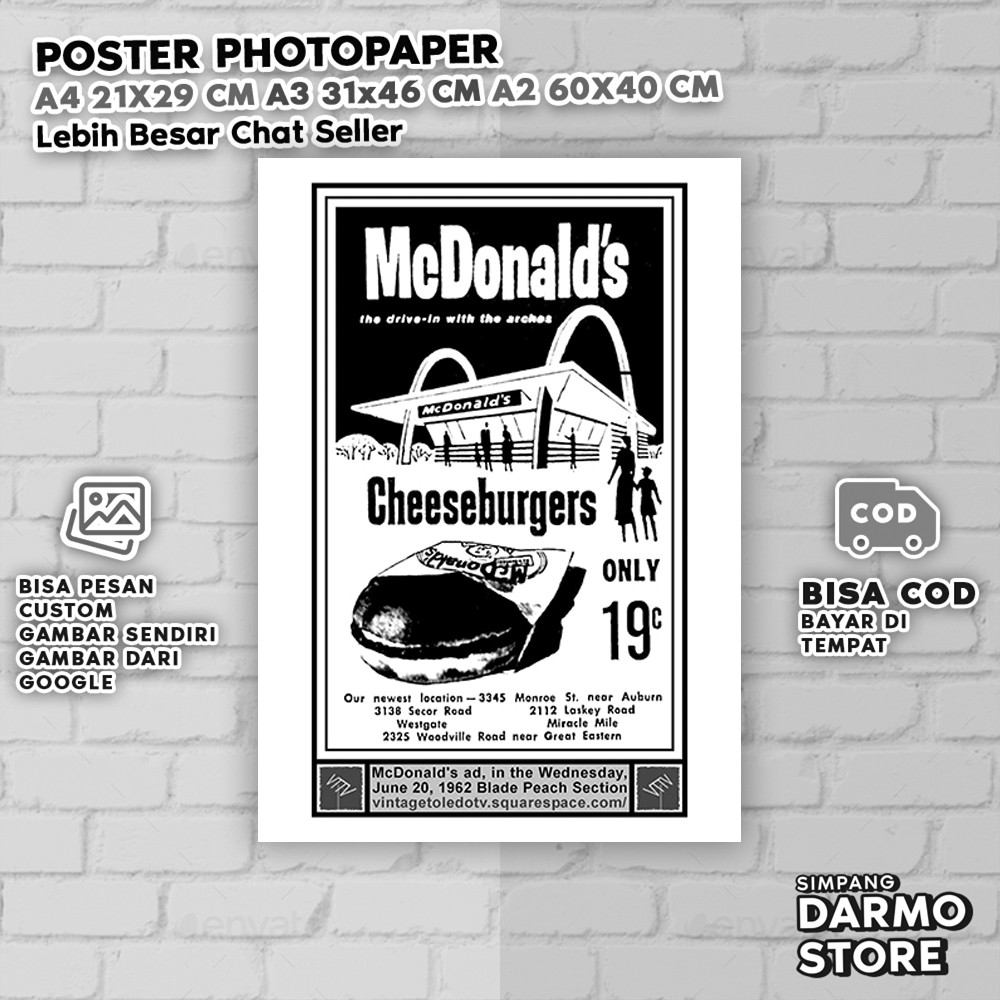 HIASAN DINDING Mcdonald Poster Vintage Retro And Latest Version Colabs ...