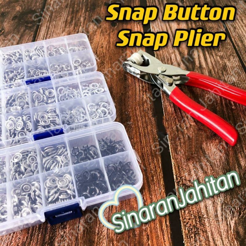 Snap Plier / Buttons 9.5mm / Plier 9.5mm Eyelet Hitam / Putih / Silver ...