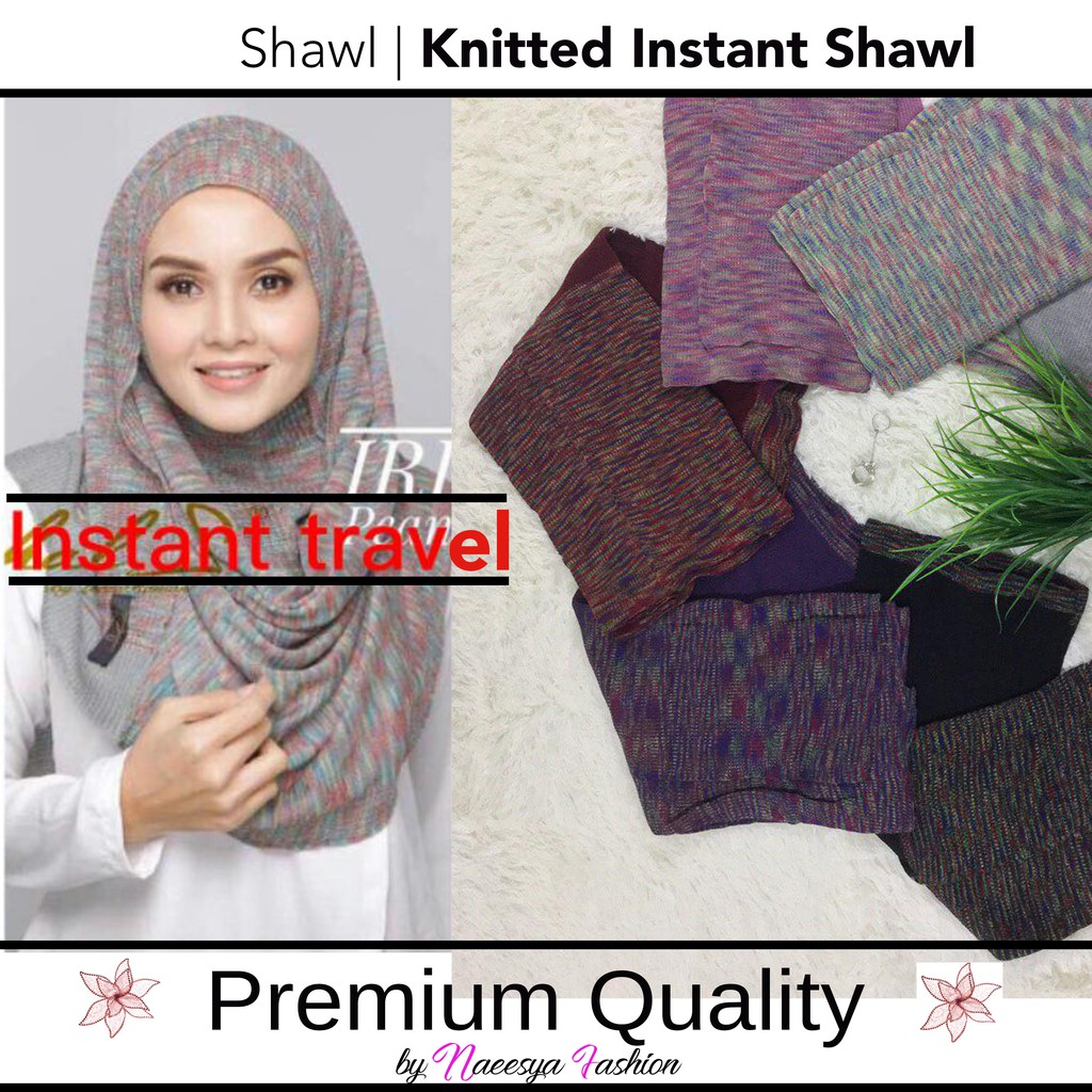 Muslimah Knit Instant Shawl (Knitted Shawl) | Shopee Malaysia