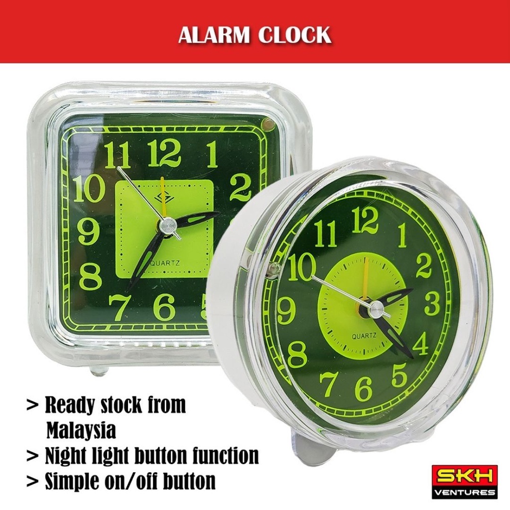 Transparent Mini Travel Alarm Clock [With Light] - Cute Classic Design ...