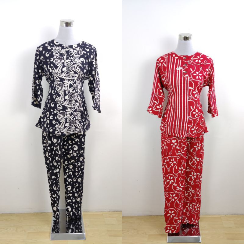Kaftan SUIT / BAJU TIDUR BATIK SEPASANG KEMBANG / PYJAMAS KEMBANG ...