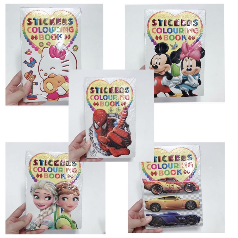 Kids Cartoon Sticker Colouring Book Cartoon Sticker Colouring Activity ...