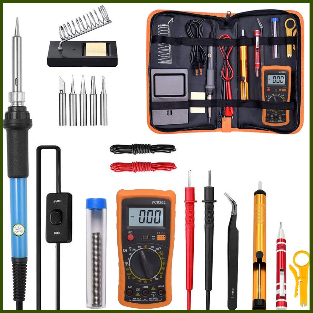 Multimeter Soldering Tool Kit 19-in-1 Portable 220V 60W Electric ...