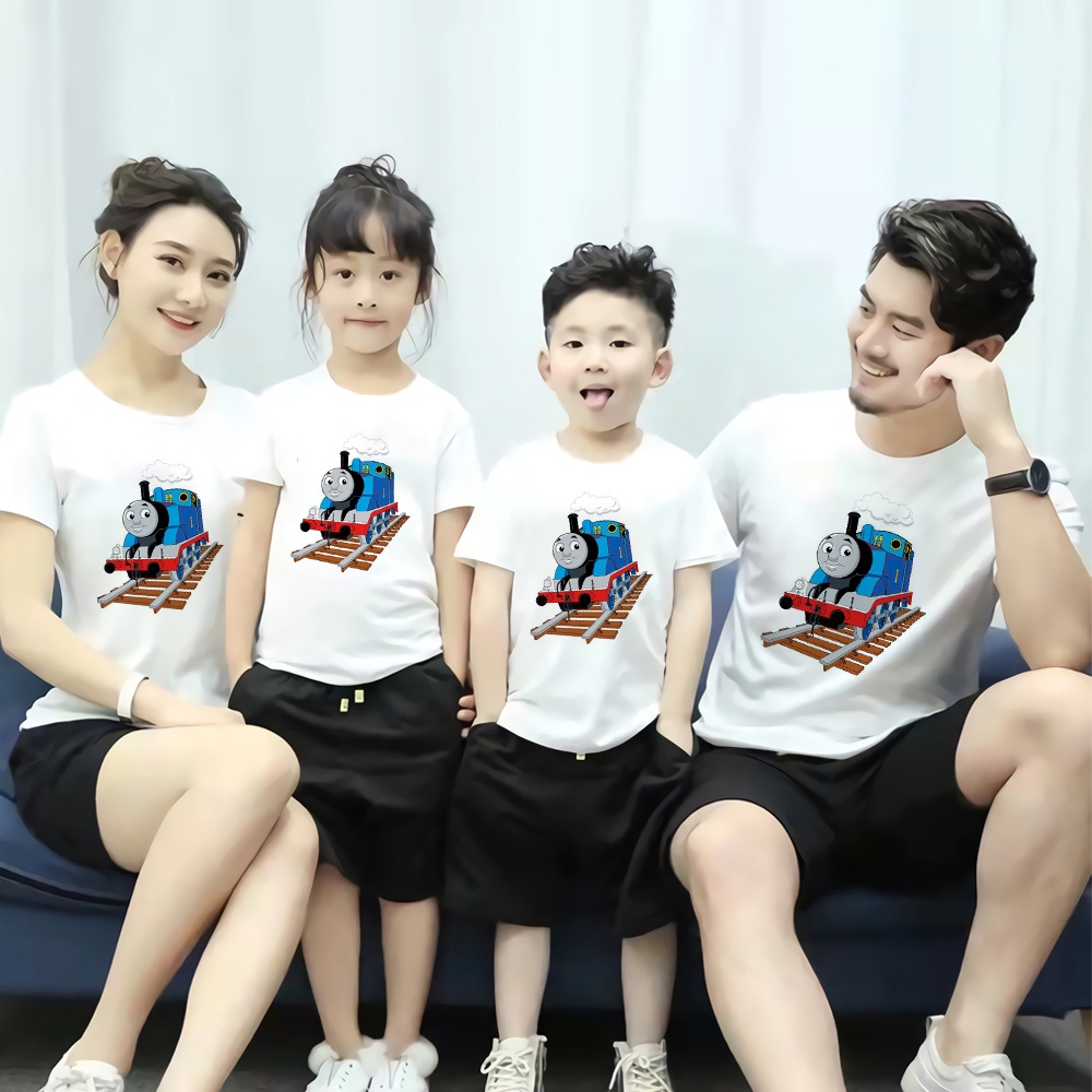 Cartoon Thomas and Friends Family T Shirt Cute Family Matching Outfits ...