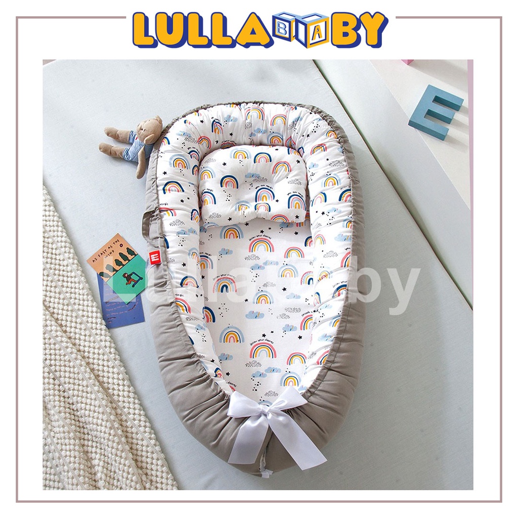 🔥READY STOCK🔥 Baby Nest Bed with Pillow Cotton Baby Bed Portable Crib ...