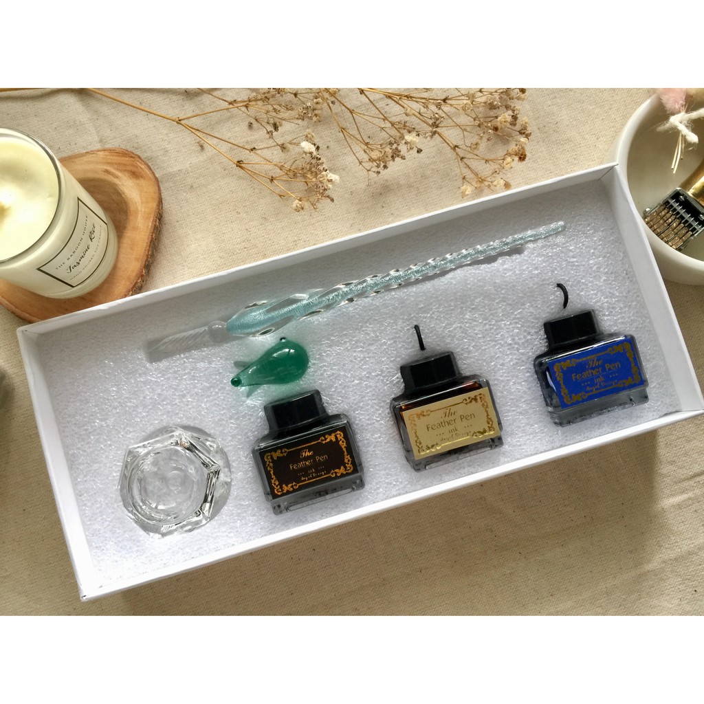 [Limited Edition] Crystal Glass Dip Pen Ink Set | Shopee Malaysia