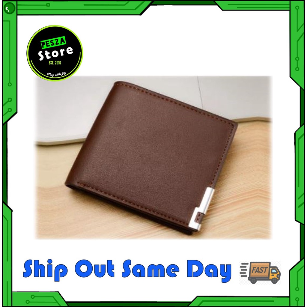 Men Wallet Beg Duit Lelaki Kulit PU Leather Man Short Wallet Multi-slot ...