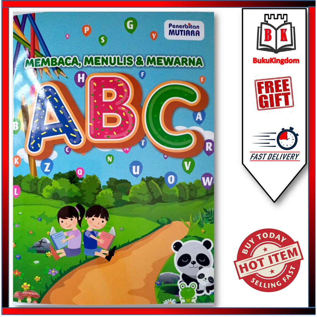 MEMBACA MENULIS MEWARNA ABC Preschool Activity Book Latihan Prasekolah ...