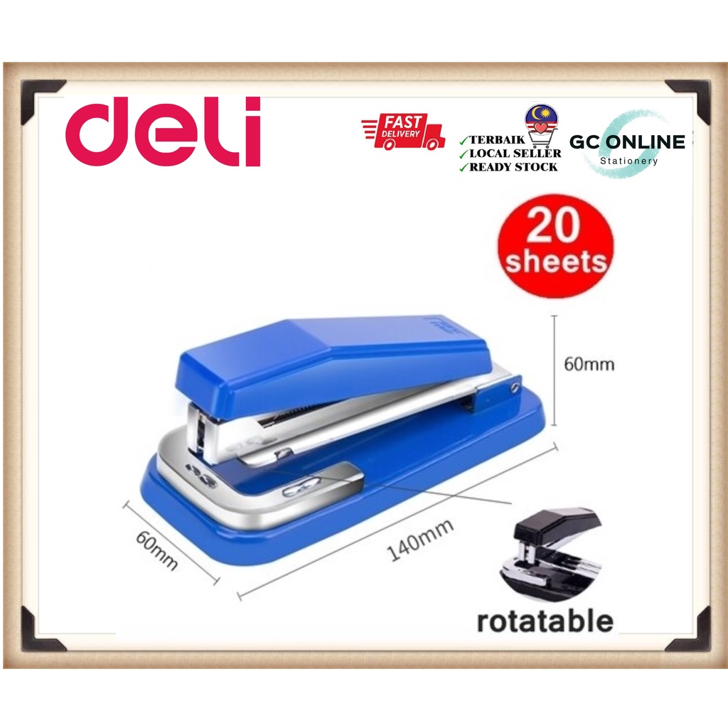 Deli 0414 360 degree Rotating Stapler for Booklet | Shopee Malaysia