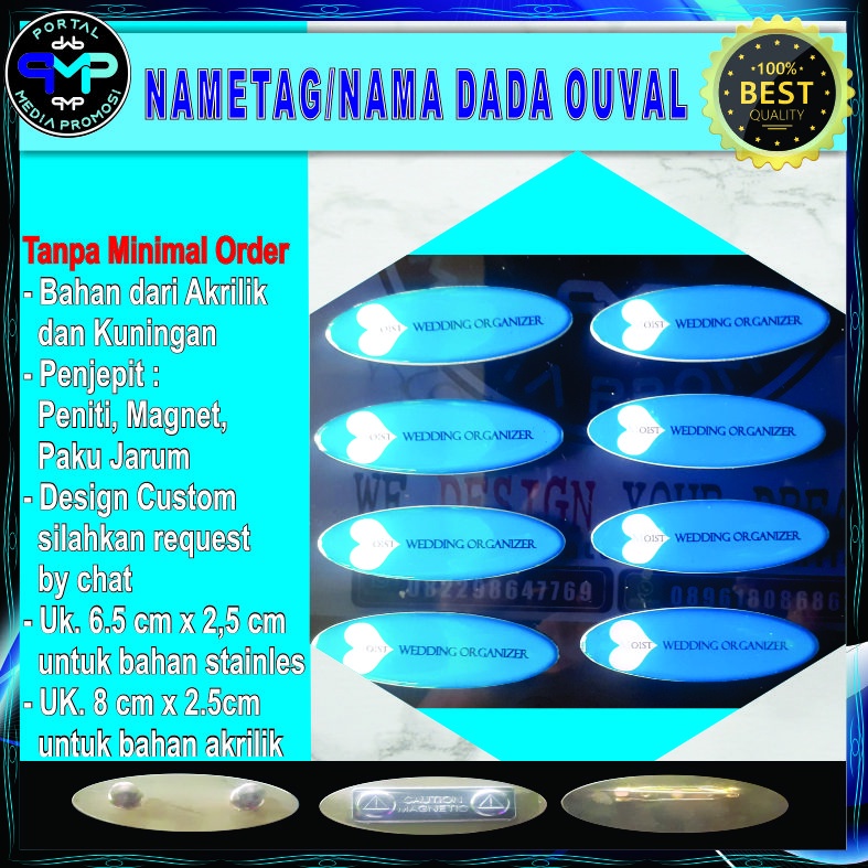 MINIMAL Name TAG / CUSTOM OVAL CHEST NAME BOARD DESIGN UNIT FREE ...