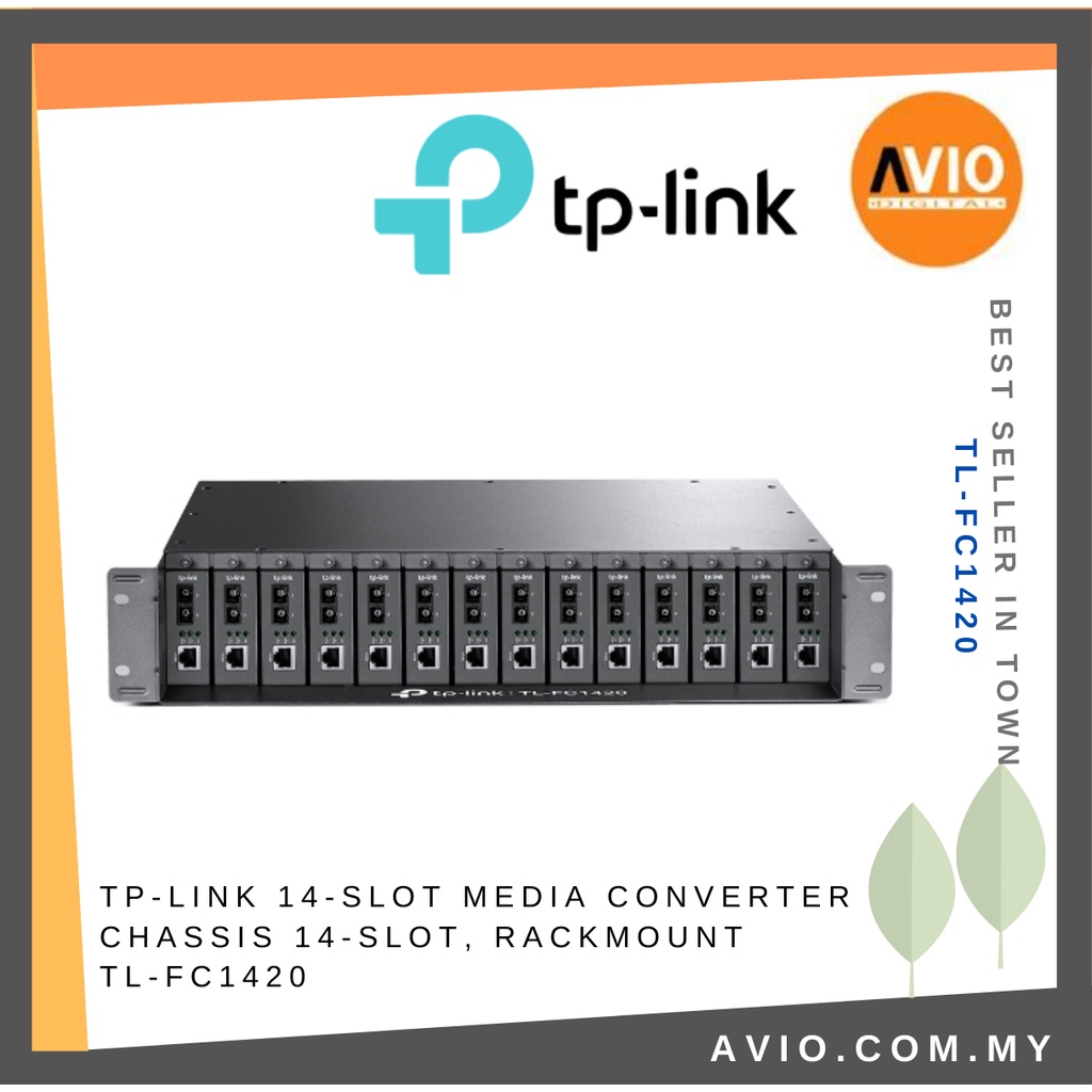 TP-LINK 14 Slot Media Converter Chassis 14x 5Vdc Rackmount Reduce Power ...