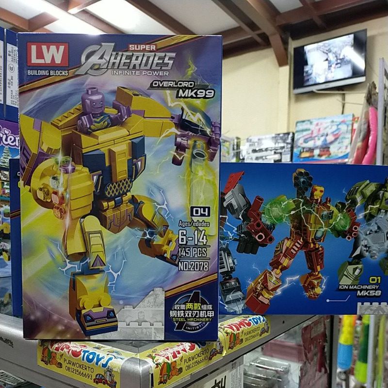 Brick lw2078 mk99 marvel robot thanos mech armor avengers 76169 ...
