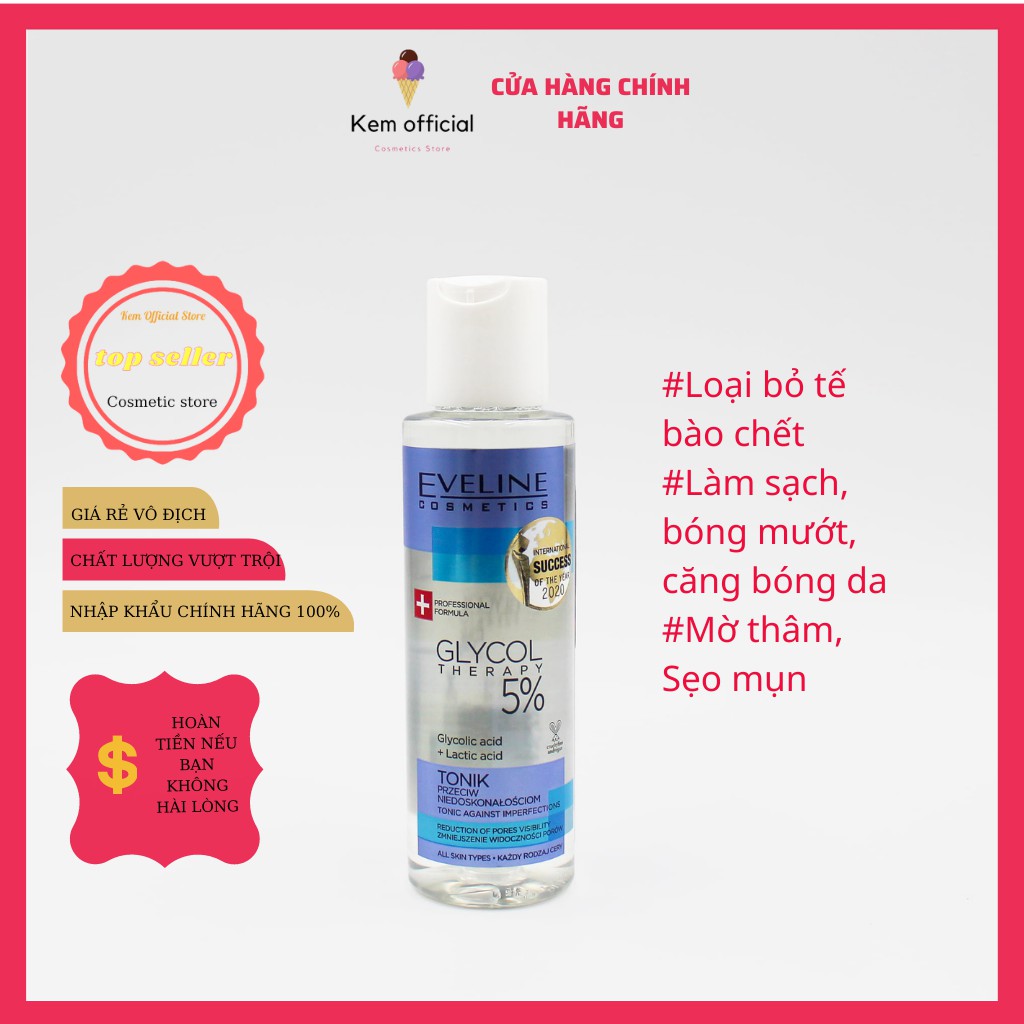 Toner Eveline 5% Glycolic Acid - Glycol Therapy for Tight, Smooth Skin ...