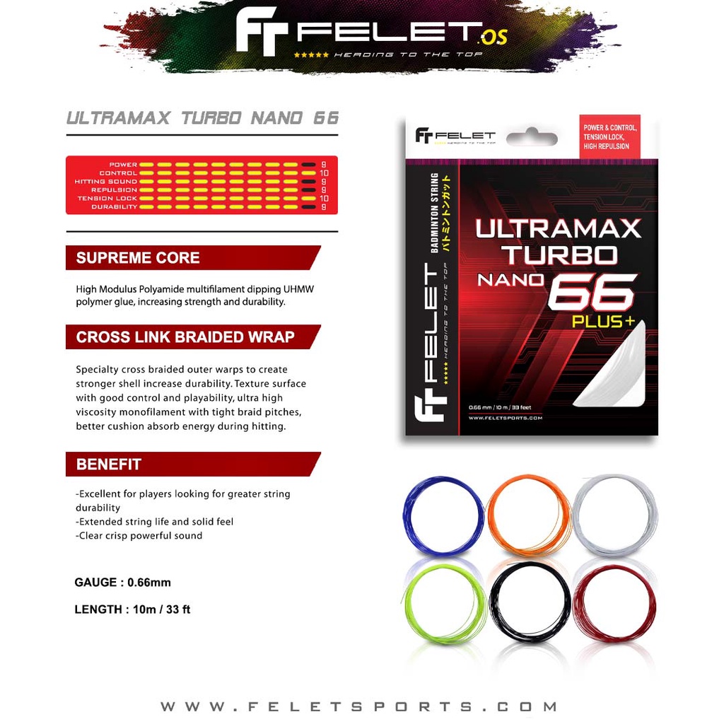 FELET Ultramax Turbo 66 Badminton String | Shopee Malaysia