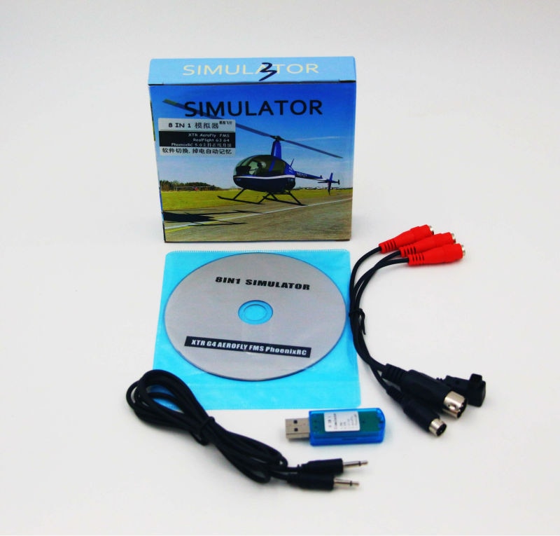 8in1 USB Flight Simulator Cable RC airplane computer exercise Dongle ...