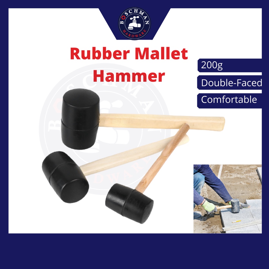 Wood Handle Rubber Mallet Rubber Hammer Hammer for tiles Hammer Getah ...