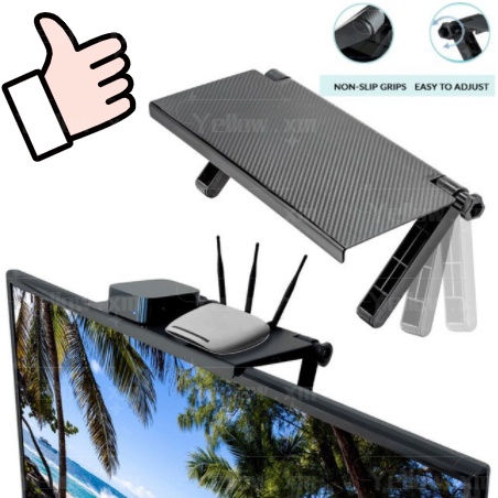 【Ready Stock】TV Top Shelf Rack Holder TVBox Modem Router Storage ...