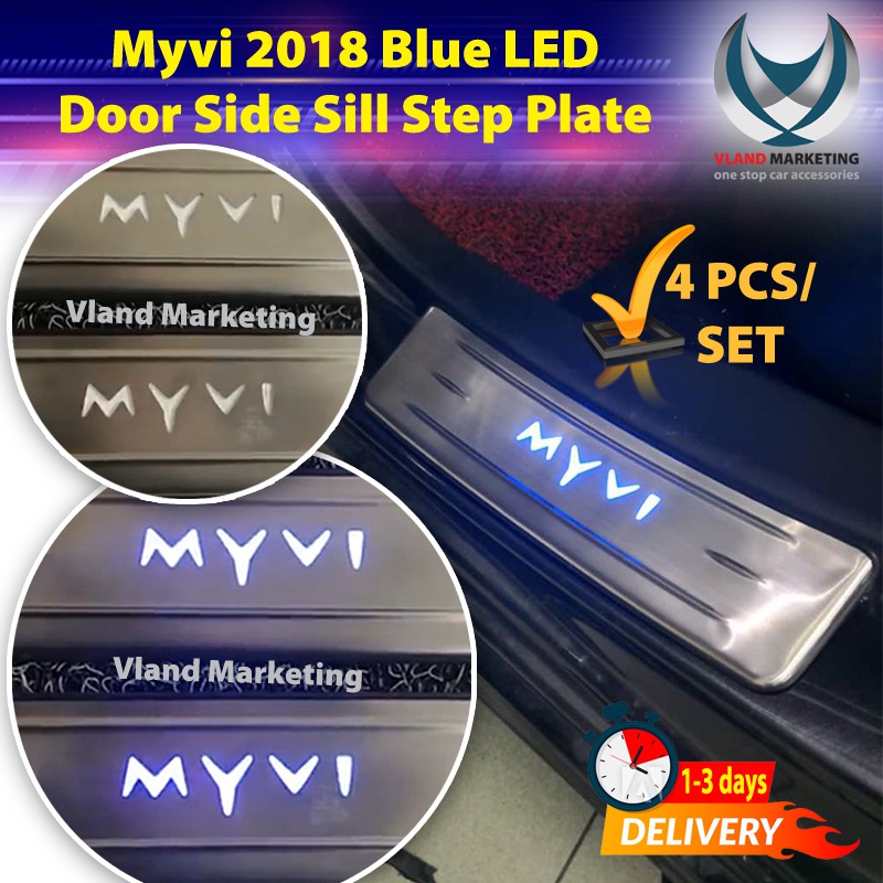 PERODUA MYVI 2018 2019 2020 2021 2022 Blue LED Door Side Sill Step ...