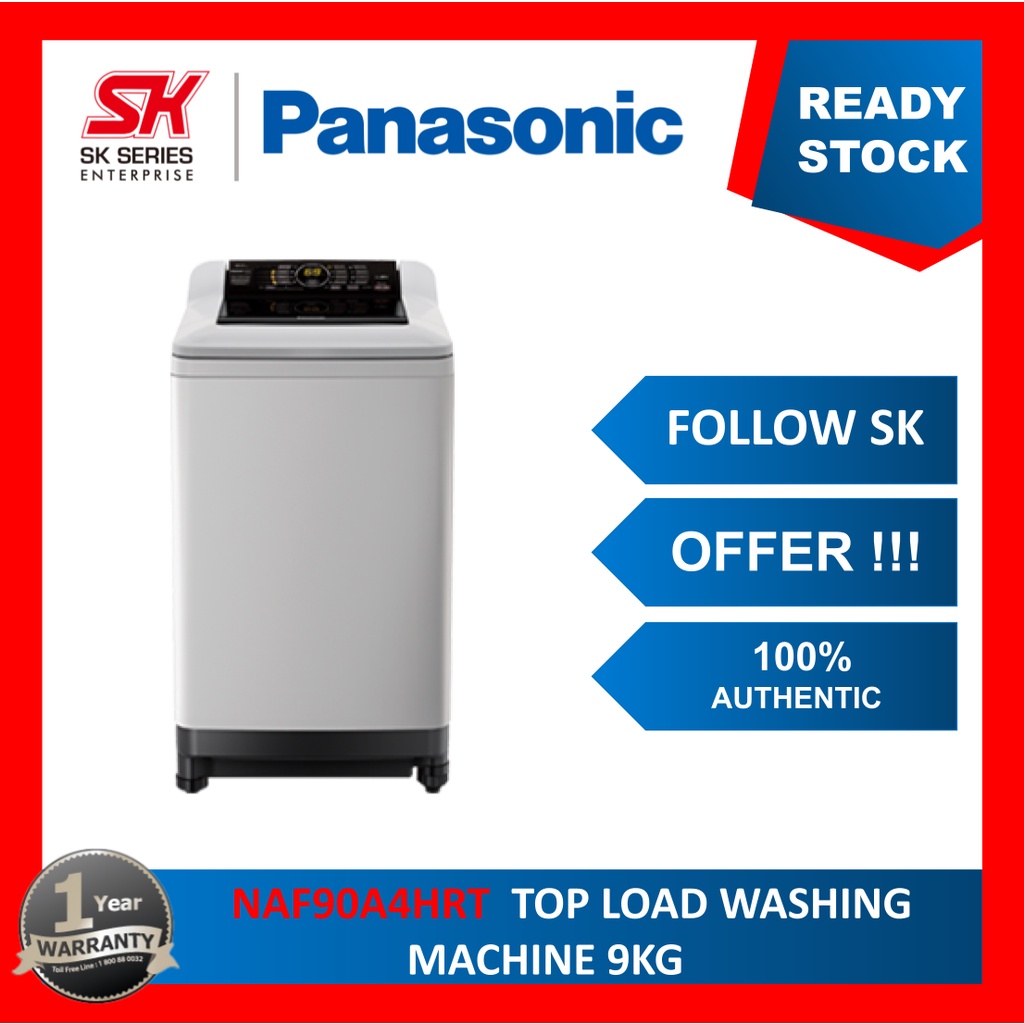 Panasonic 9KG Top Load Washing Machine - ActiveFoam System NA-F90A4HRT ...