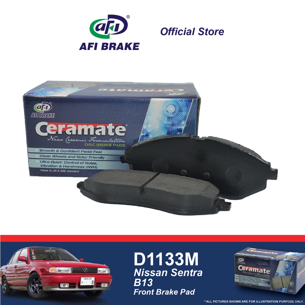 Ceramate Front Brake Pad - Nissan Sentra B13 - D1133M (1set) | Shopee ...