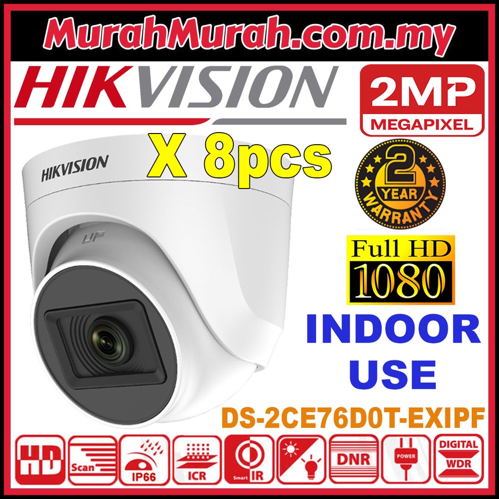 HIK HIKVISION 2.0MP 1080P Full HD Indoor IR INFRARED 2MP Dome Camera (4 ...