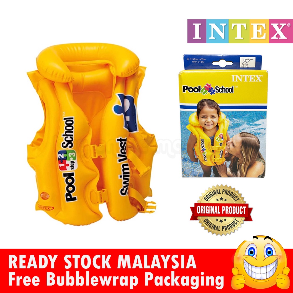 Intex Pool School Deluxe Swim Vest Life Jacket Swimming Float Life ...