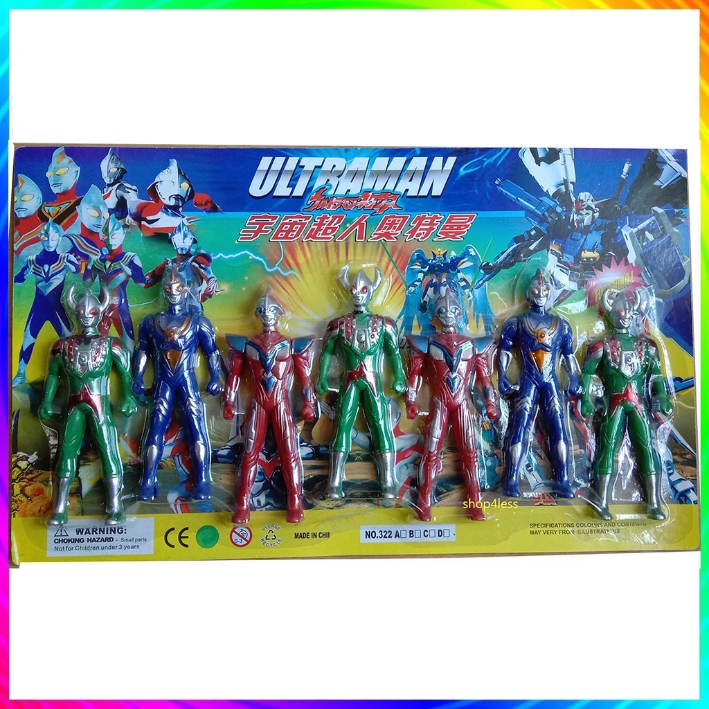 Mainan 7 Pcs Ultraman & Avenger Set Toy Utraman Figure Zero Tiga ...