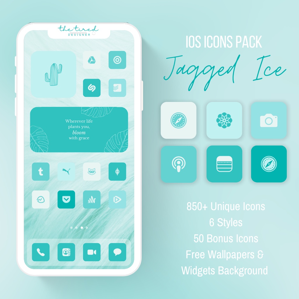 Jagged Ice 850+ App Icons Pack | Themes Home Screen Widgets Wallpaper ...