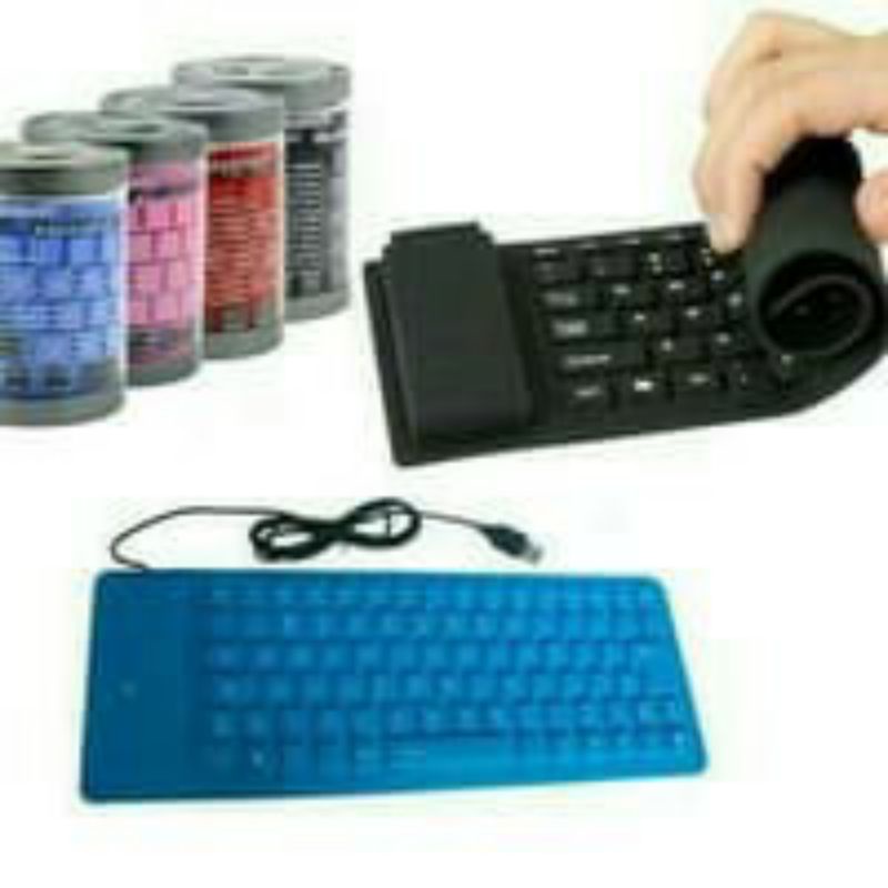Flexible USB RUBBER KEYBOARD CAN BE ROLLED, USB CABLE ROLLING KEYBOARD ...