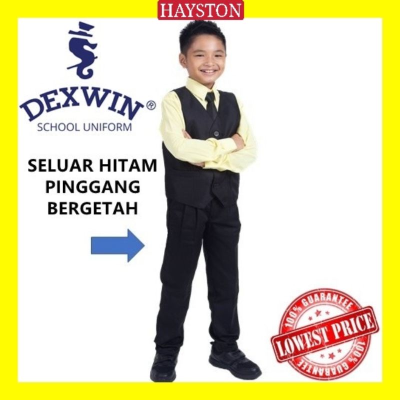 Dexwin Seluar Hitam Panjang Pinggang Bergetah kain Cotton | Seluar ...