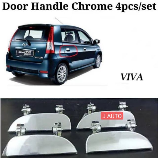 PERODUA VIVA OUTER DOOR HANDLE CHROME - 4 PCS / SET | Shopee Malaysia