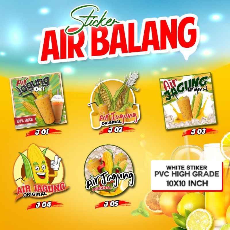 Sticker Air Balang ️Air Jagung Flavour ️ (Didatangkan dengan design ...
