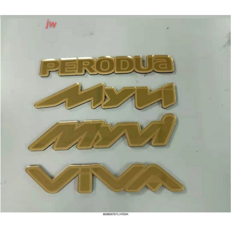 PERODUA myvi old , myvi lagi best , viva / Gold arcylic emblem Original ...