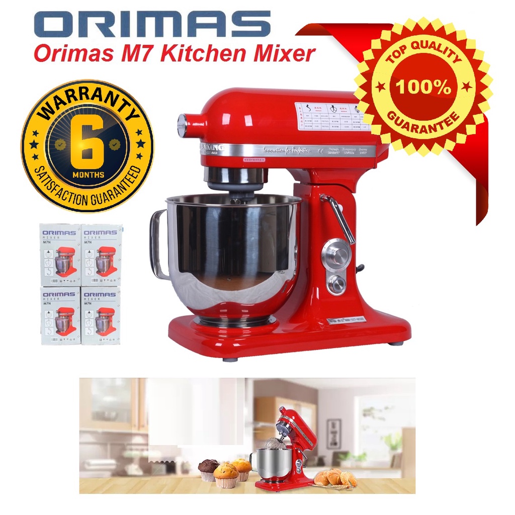 Orimas M 7-Litre Super Duty Kitchen Stand Food Mixer (2 Bowls) | Shopee ...
