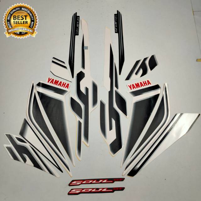 HITAM PUTIH Striping Yamaha soul GT 2012 2013 Black White Motorcycle ...